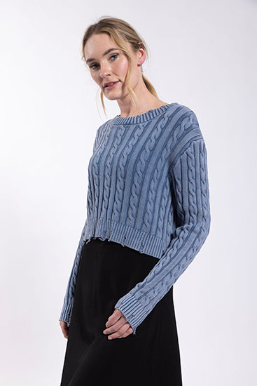 CONCEPT Denim Cable Sweater – Blew Boutique